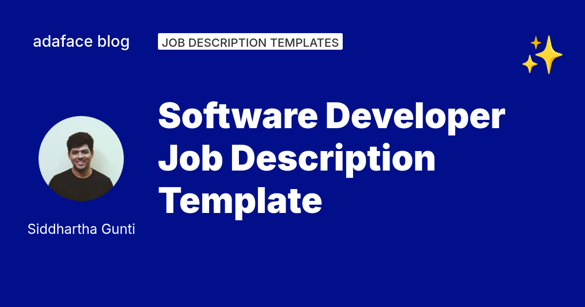 Software Developer Job Description Template | Adaface Software Developer Job Description Template | Adaface